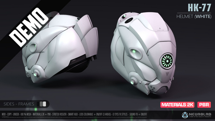 Second Life Marketplace - *DEMO* HELMET HK-77 (WHITE + PBR) [Neurolab Inc.]